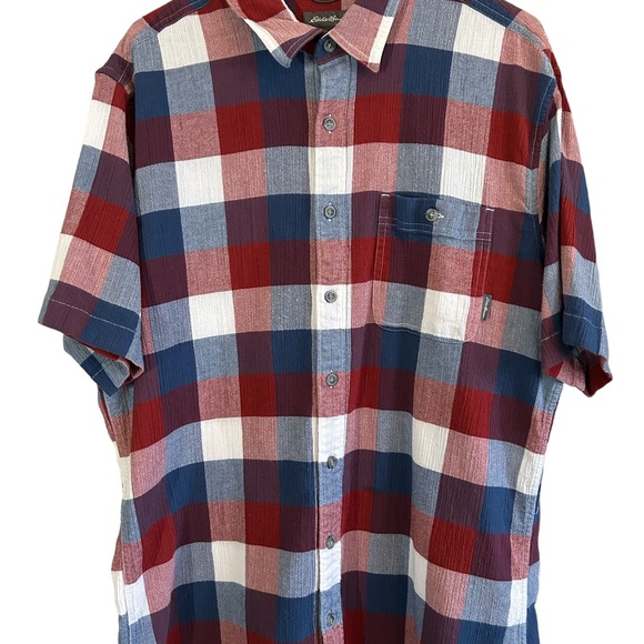 Eddie Bauer | Shirts | Eddie Bauer Classic Fit Textured Button Up Plaid ...